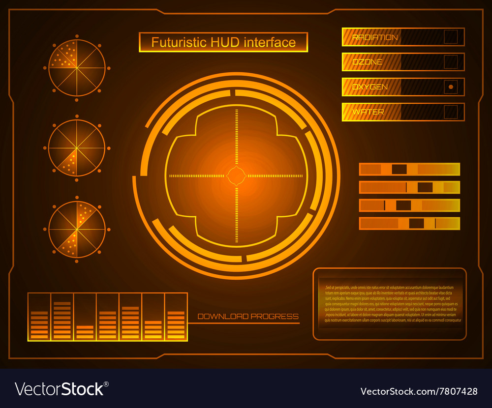 Graphic touch user interface hud Royalty Free Vector Image