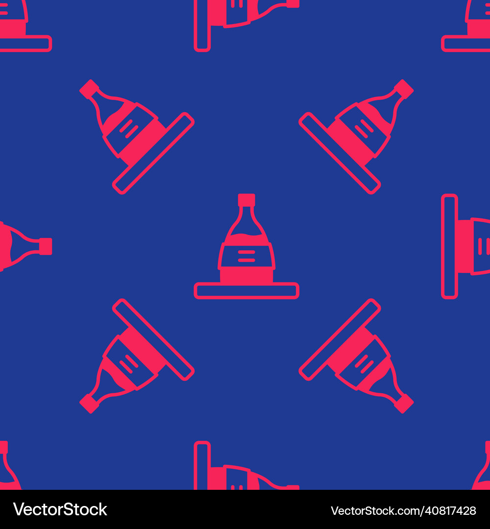Red bottle of sake icon isolated seamless pattern Vector Image
