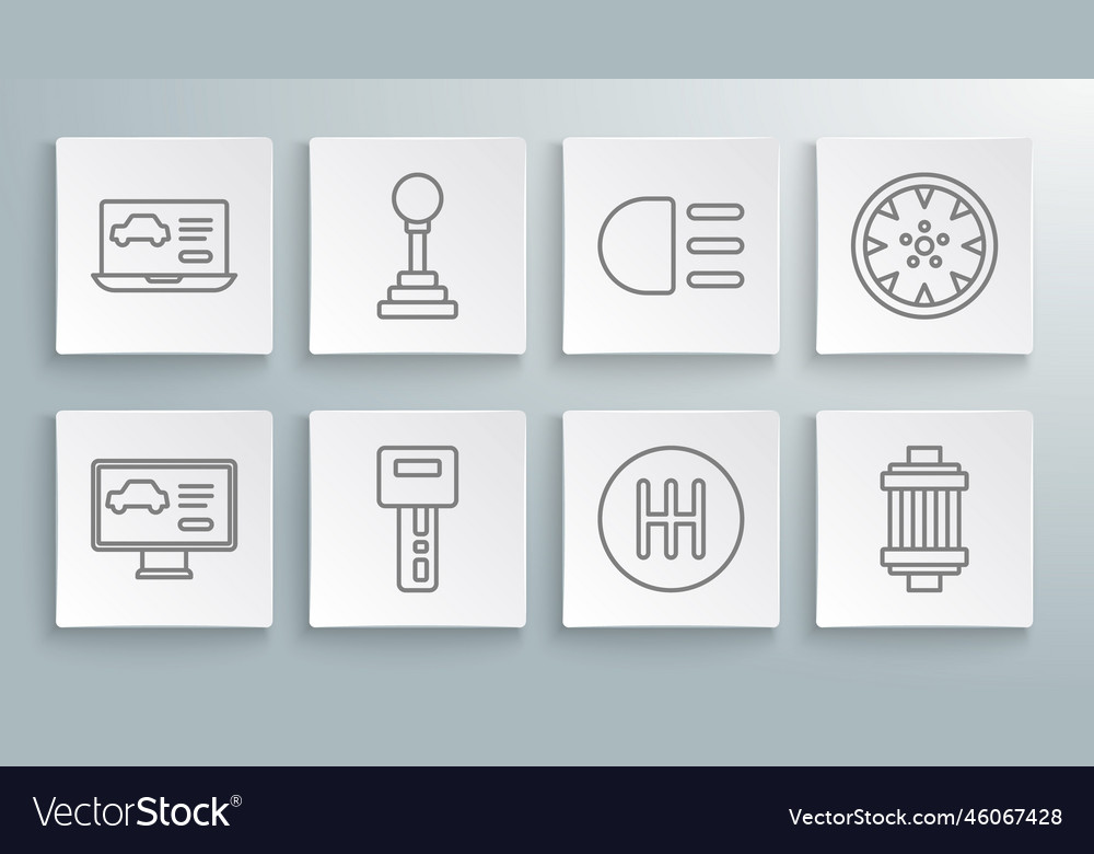 Set line diagnostics condition of car gear Vector Image Set line diagnostics condition of car gear Vector Image