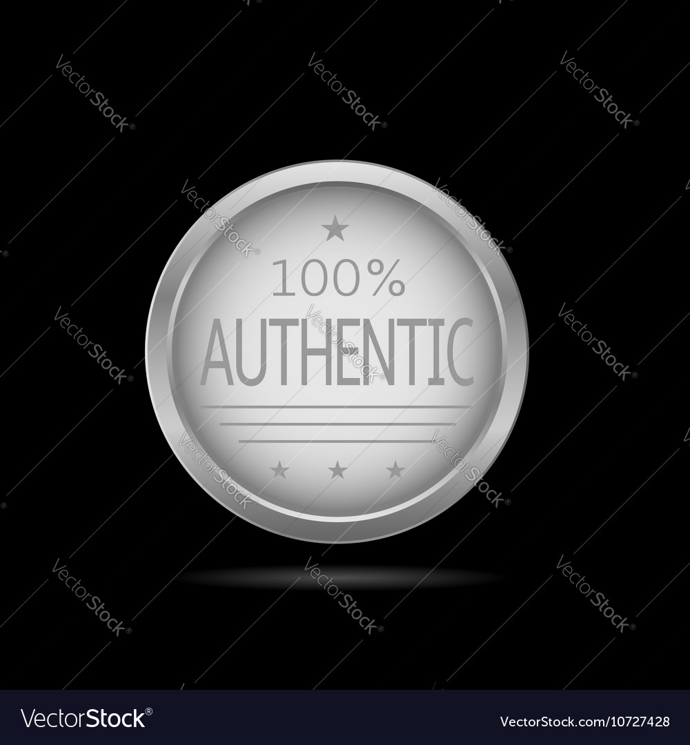 Silver authentic label Royalty Free Vector Image