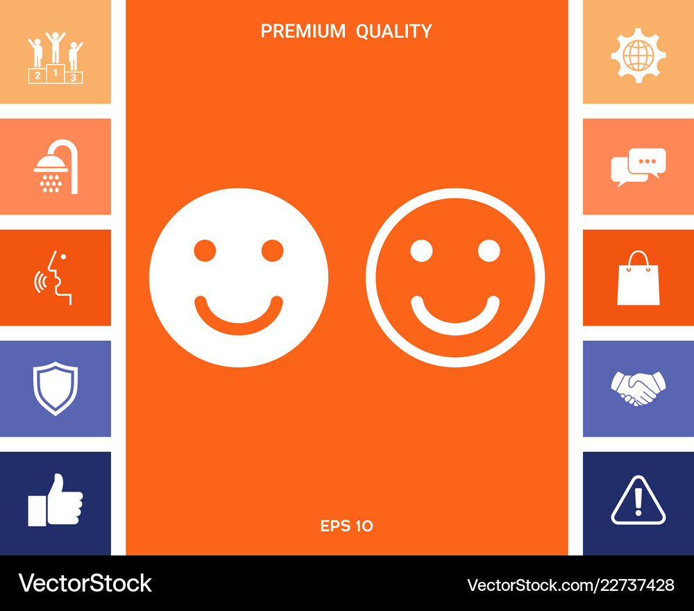 Smile icon happy face symbol for your web site Vector Image