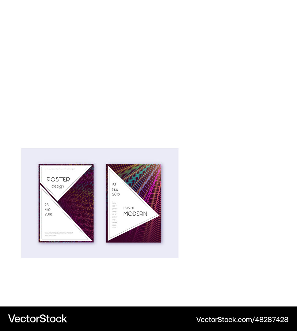 Stylish cover design template set rainbow abstrac Vector Image