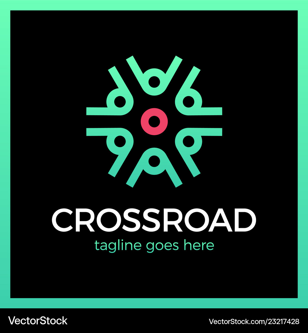 Wheel crossroad logotype Royalty Free Vector Image