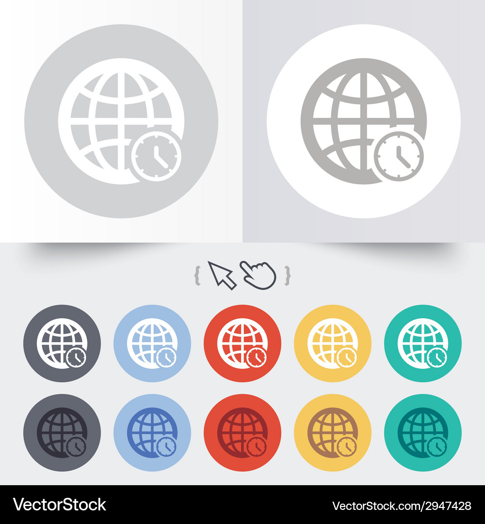 World time sign icon universal symbol Royalty Free Vector