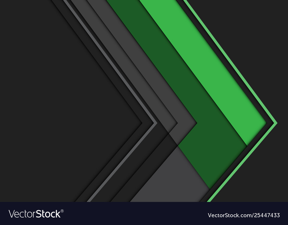 Abstract Green Grey Arrow Polygon Direction Vector Image