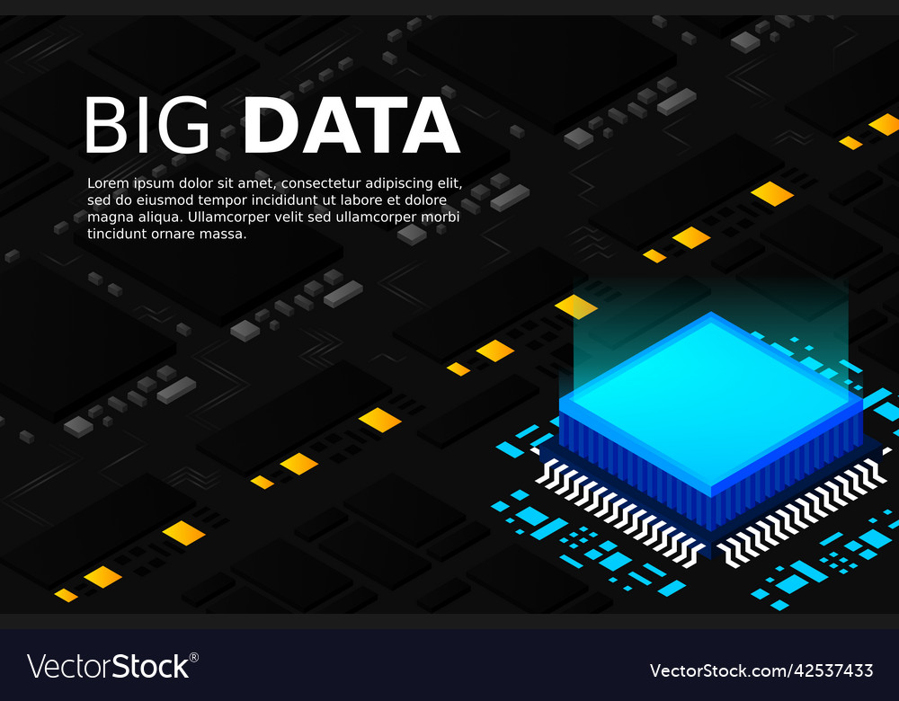 Artificial intelligence micro chip quantum Vector Image Artificial intelligence micro chip quantum Vector Image