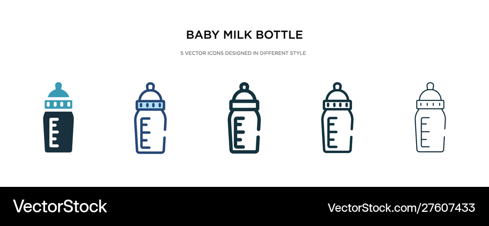 Baby milk bottle icon in different style two Vector Image