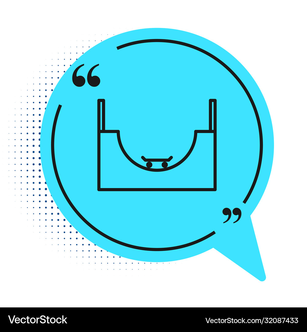 Black line skate park icon isolated on white Vector Image