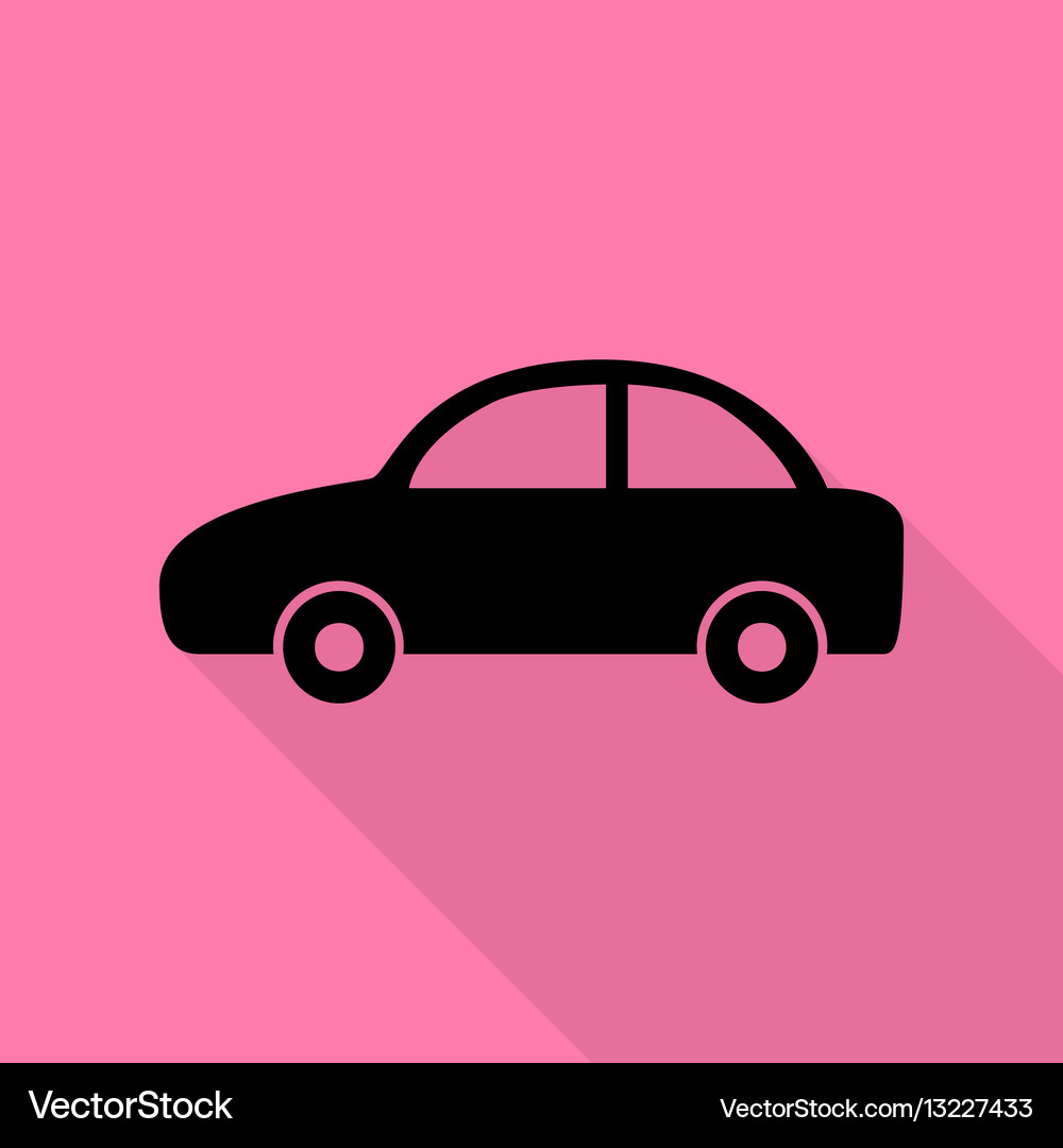 Car sign black icon with flat style Royalty Free Vector