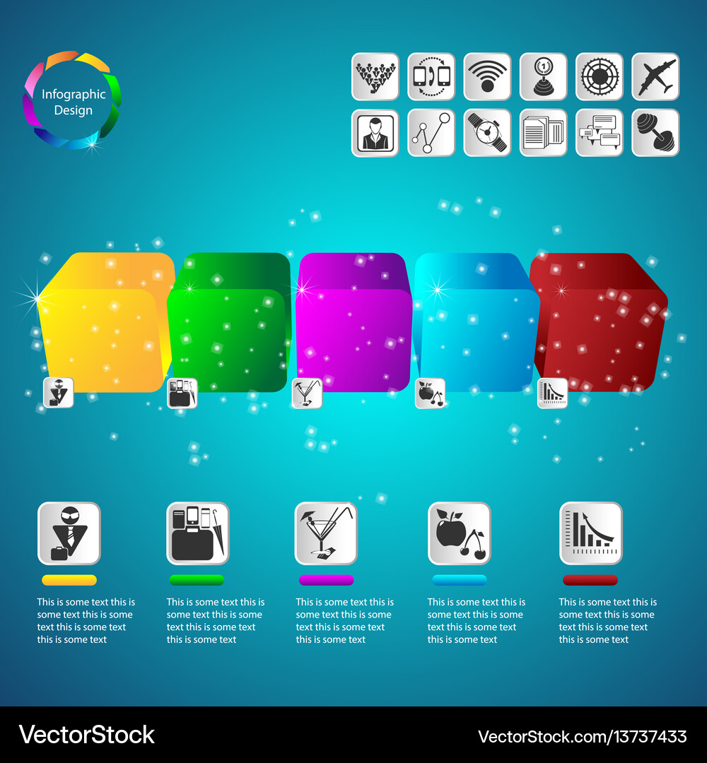 Color volumetric info graphics for business Vector Image