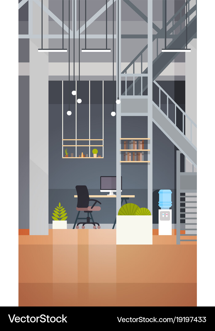 Coworking office interior modern center Royalty Free Vector