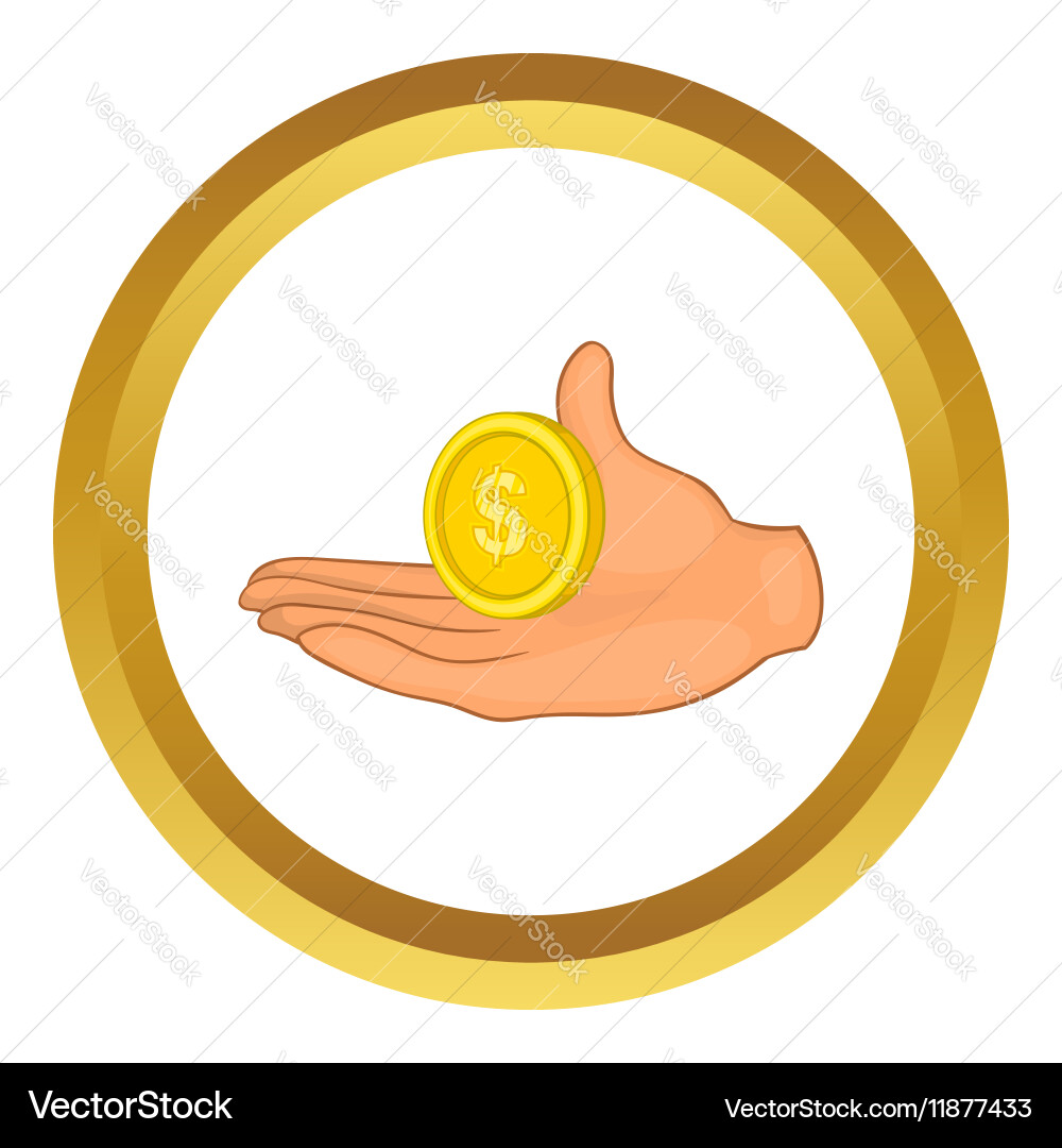 Hand with coin icon Royalty Free Vector Image - VectorStock