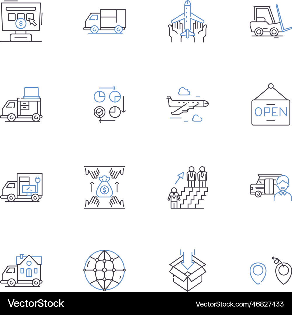 Infrastructure development line icons collection Vector Image