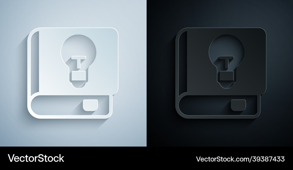 Paper cut user manual icon isolated on grey Vector Image