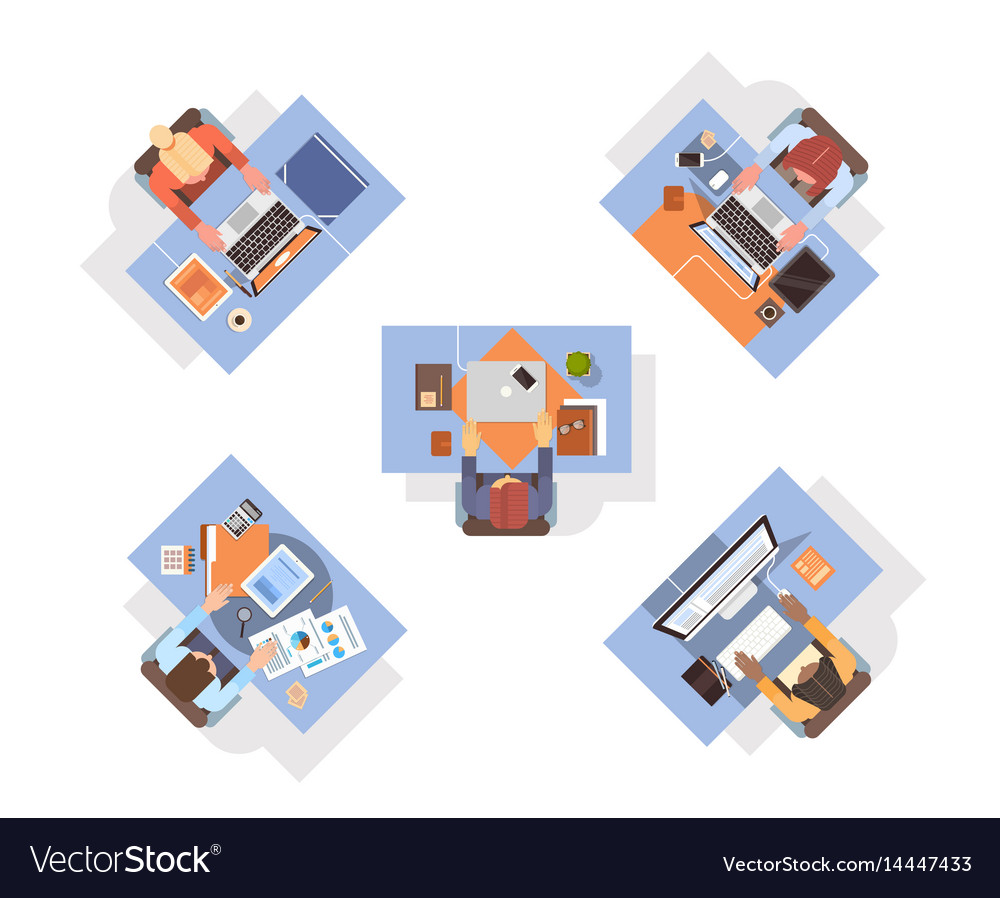 People using computers businesspeople workplace Vector Image