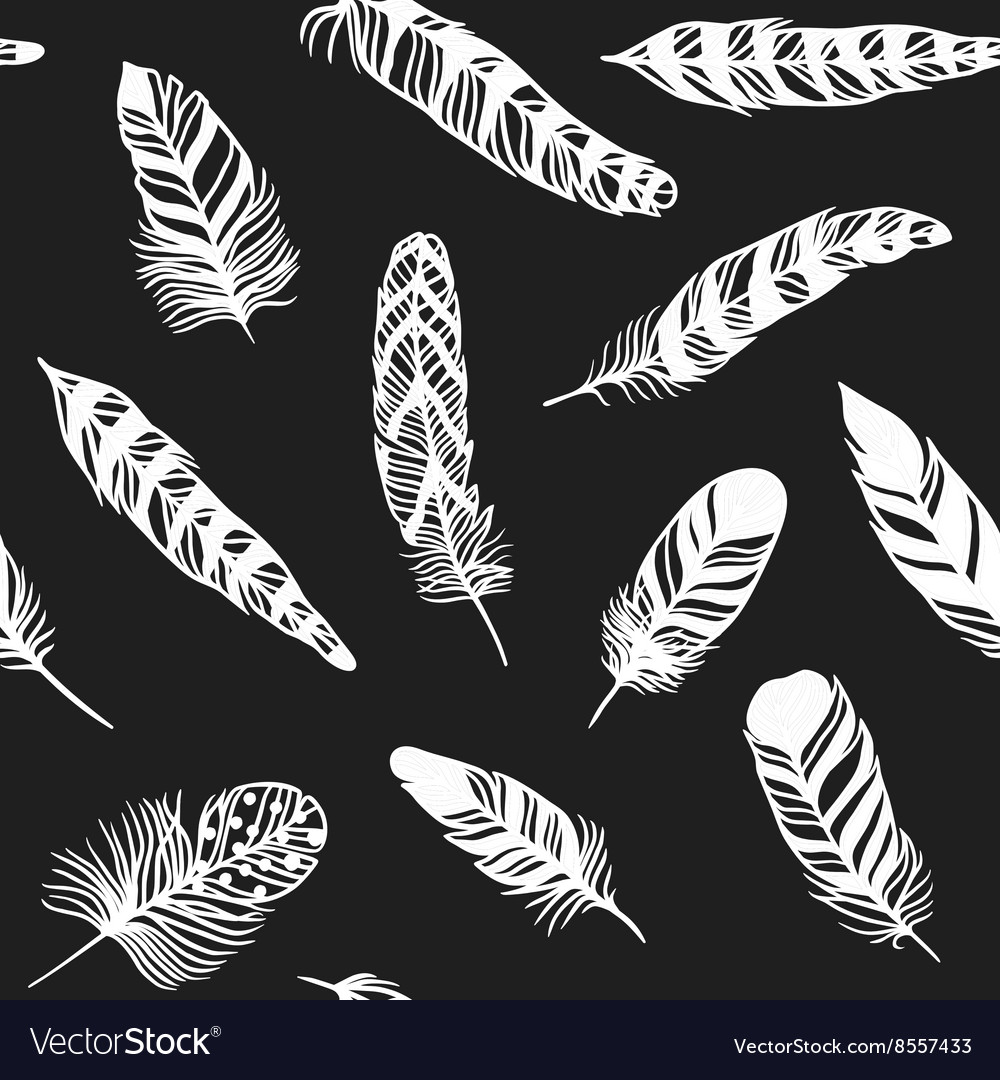 Seamless pattern with decorative feather Vector Image
