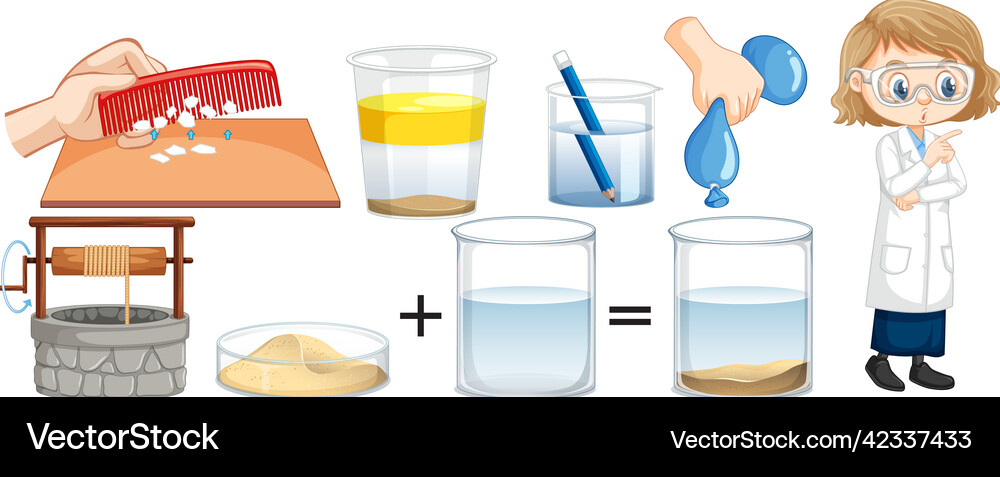Set of equipment needed for science experiment Vector Image