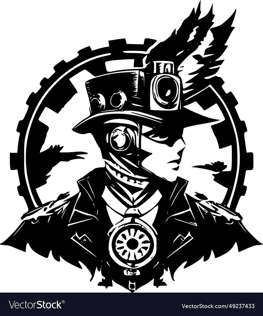 Steampunk - minimalist and flat logo Royalty Free Vector