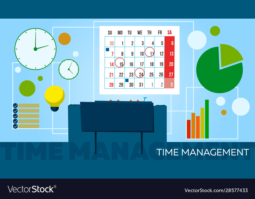 Time management concept planning organization Vector Image