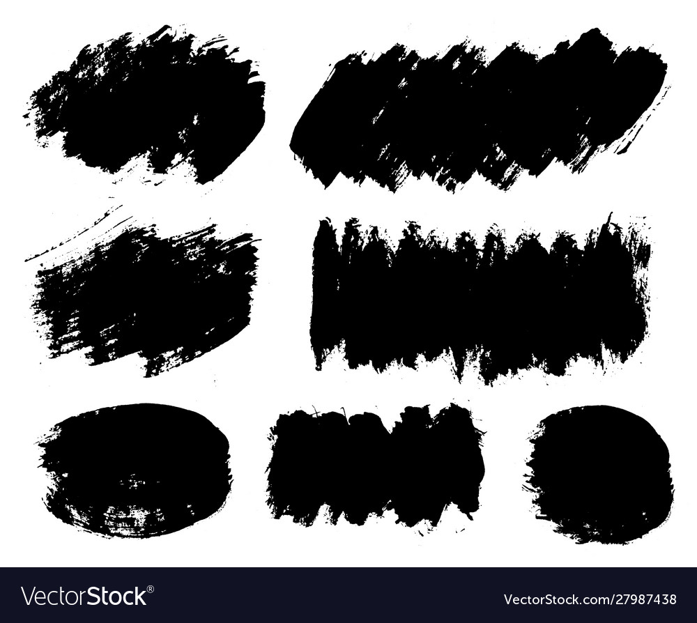Brush strokes paintbrushes set grunge Royalty Free Vector