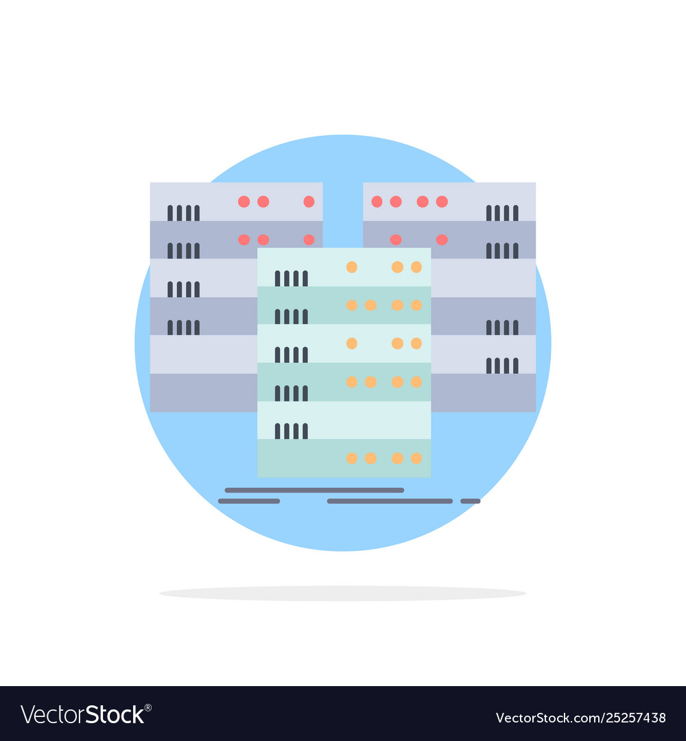Center centre data database server flat color icon