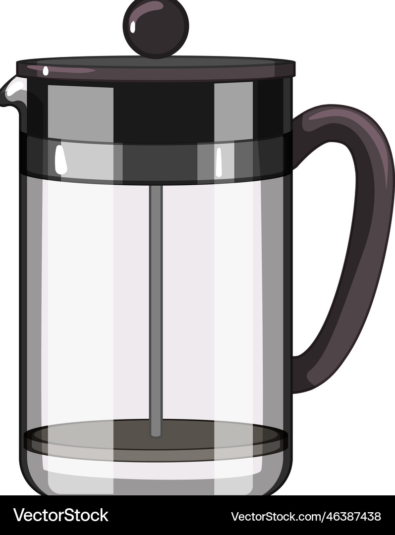 Cup french press coffee cartoon Royalty Free Vector Image