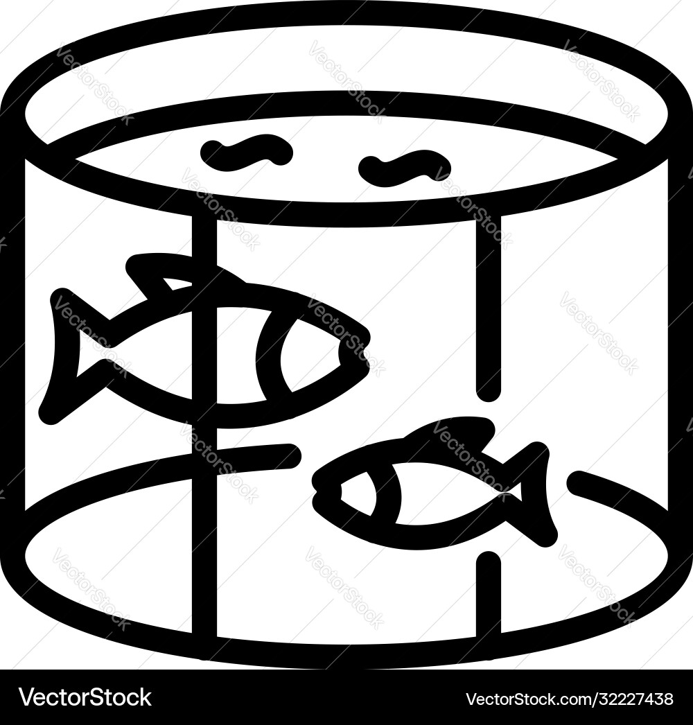 Fish farm pool icon outline style Royalty Free Vector Image