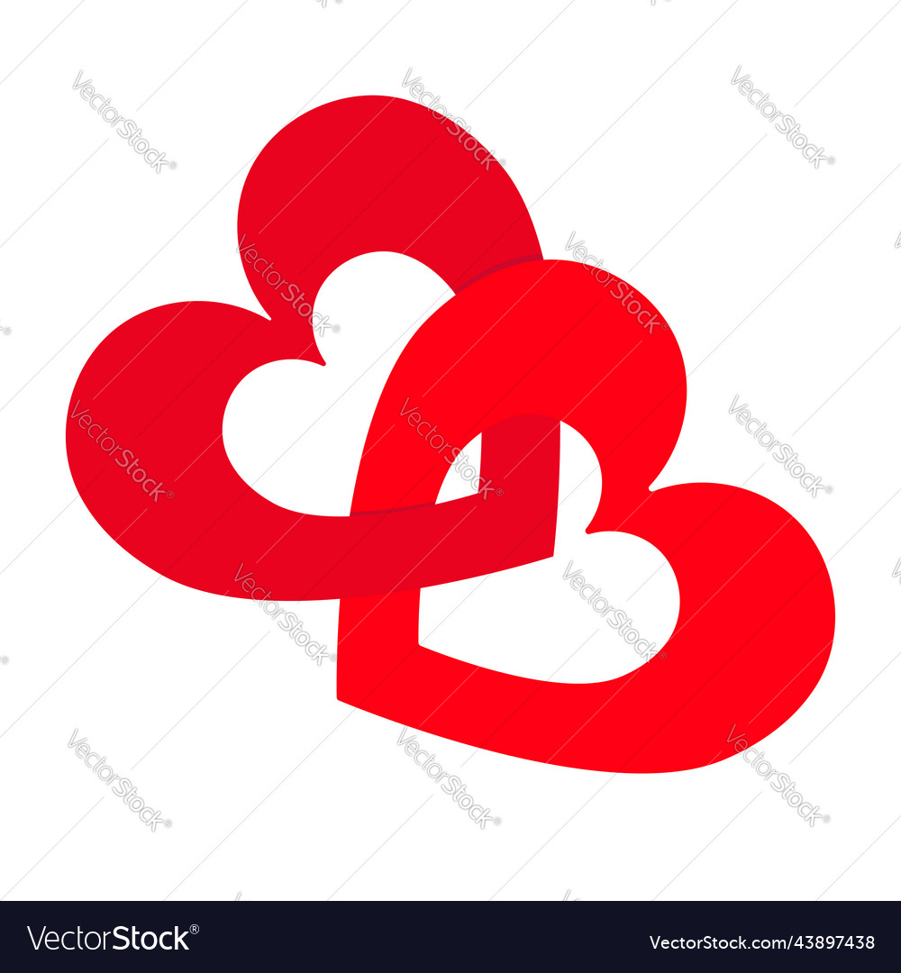 Heart set red hearts with intersection happy Vector Image