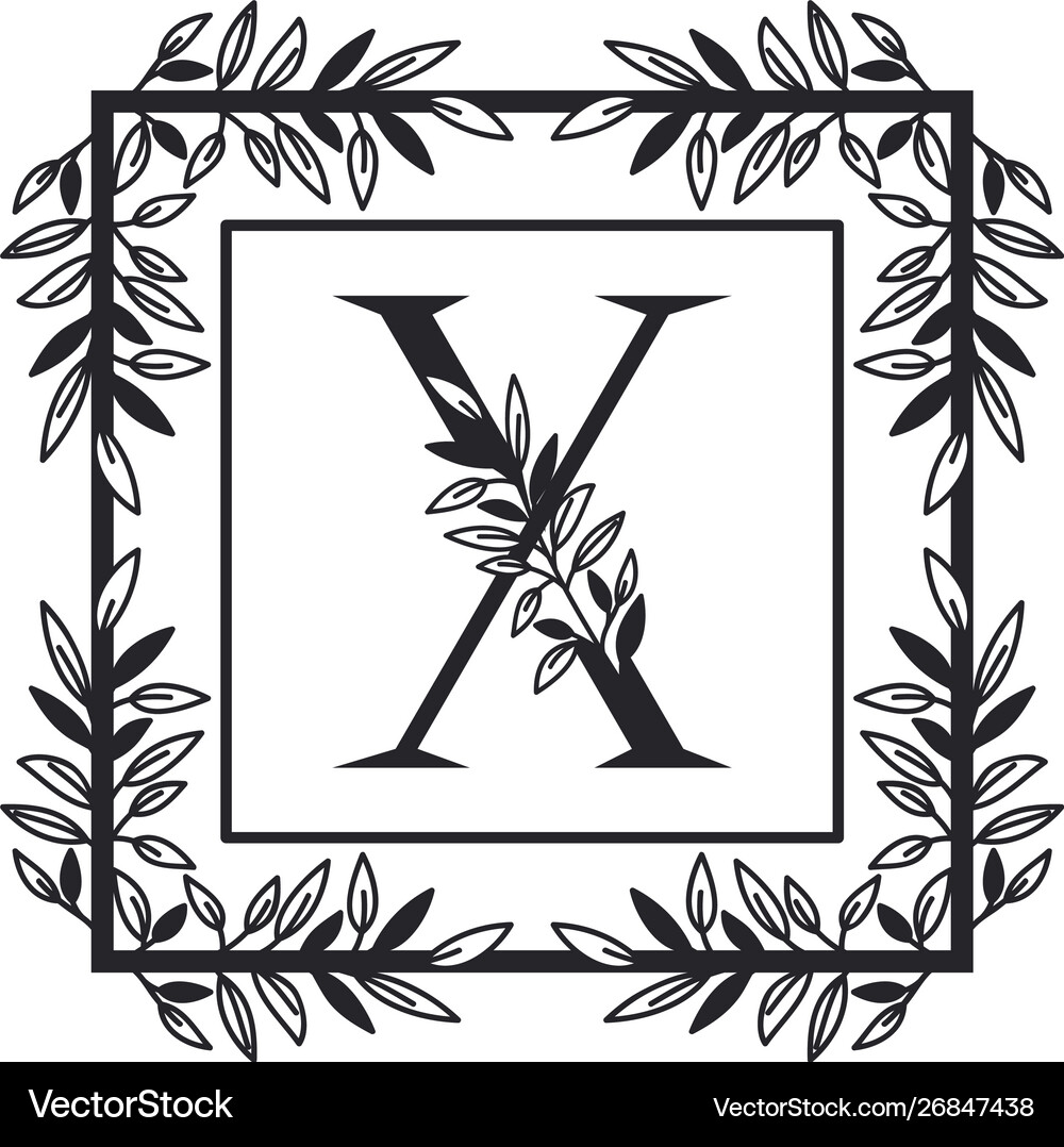 Letter a alphabet with vintage style frame Vector Image