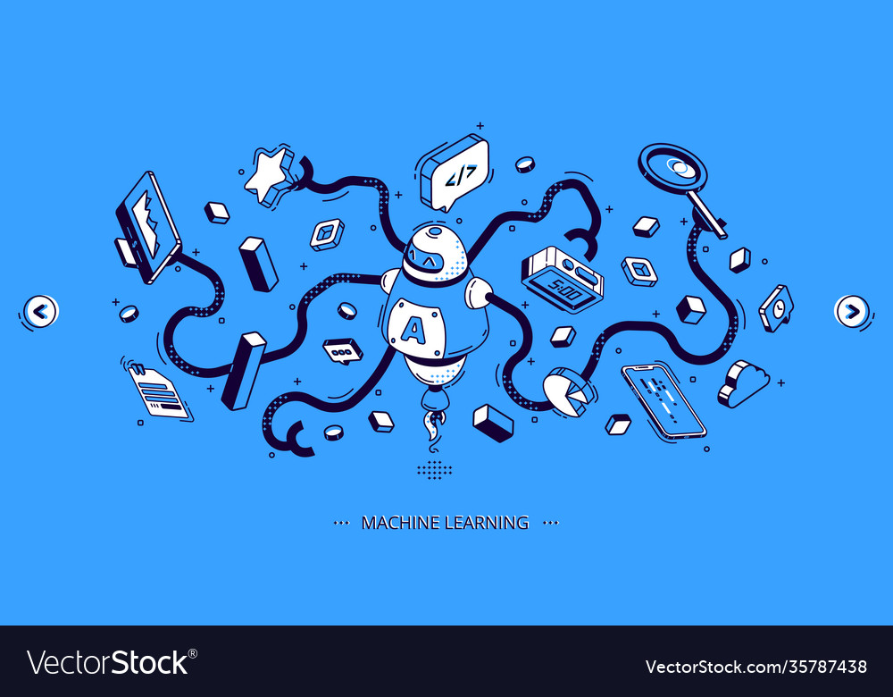 Machine learning banner artificial intelligence Vector Image