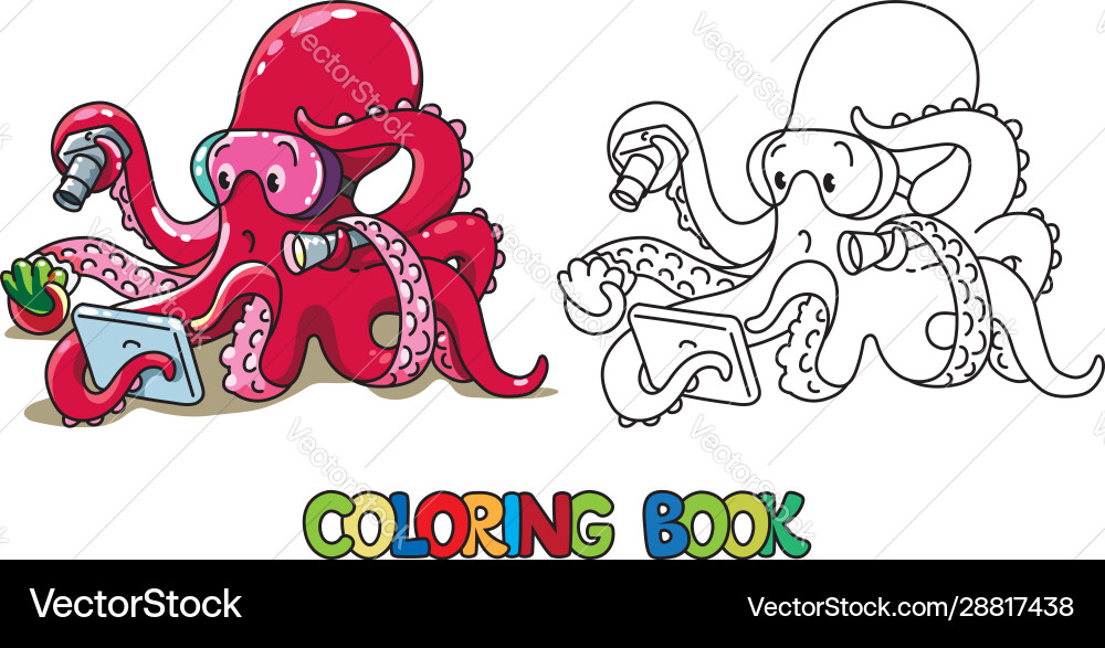 Octopus oceanographer abc coloring book alphabet o
