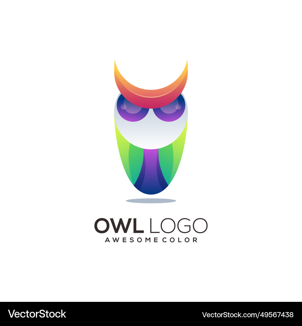Owl logo colorful abstract Royalty Free Vector Image