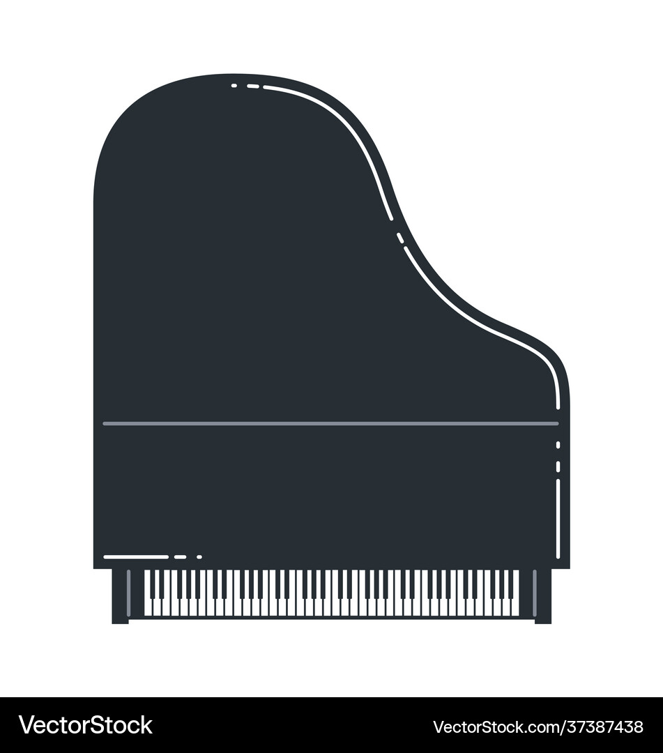 Piano musical instrument flat isolated over white Vector Image