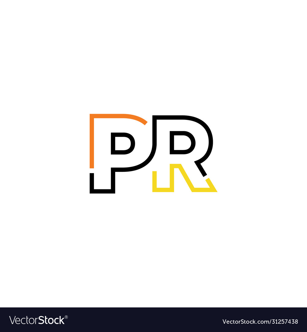 Pr letter logo icon design template elements Vector Image