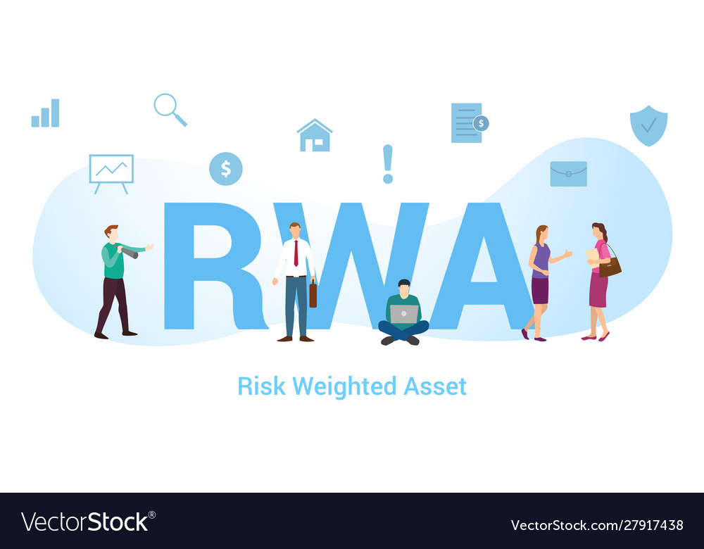 Rwa risk weighted asset concept with big word Vector Image