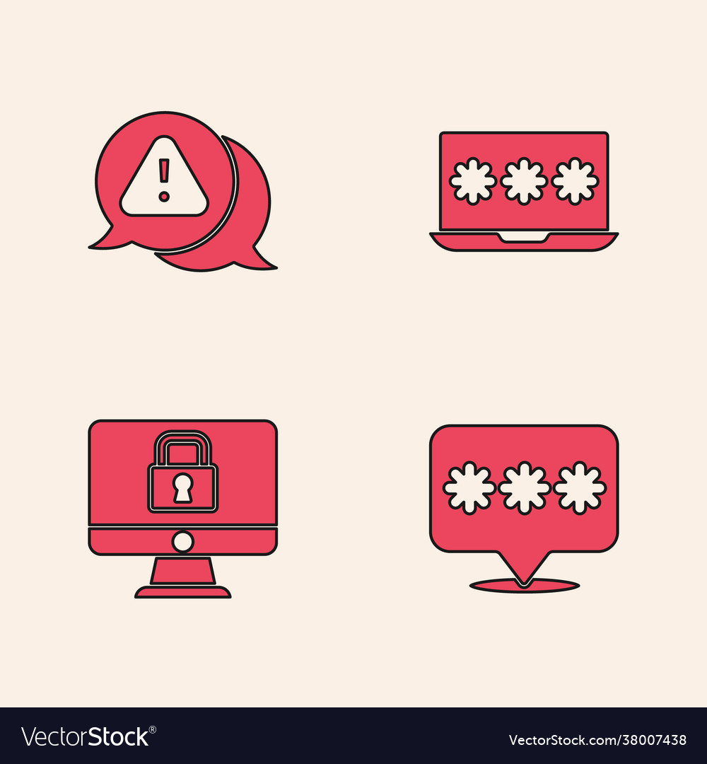 Set Password Protection Exclamation Mark Vector Image