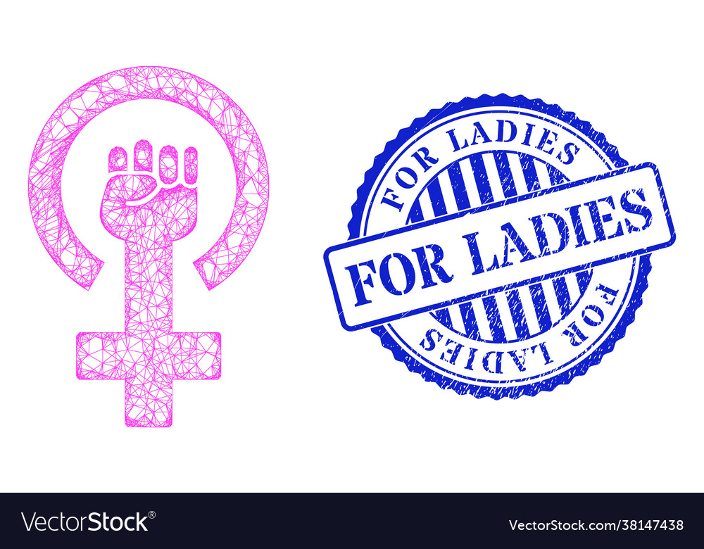 Textured for ladies badge and hatched feminism Vector Image Textured for ladies badge and hatched feminism Vector Image