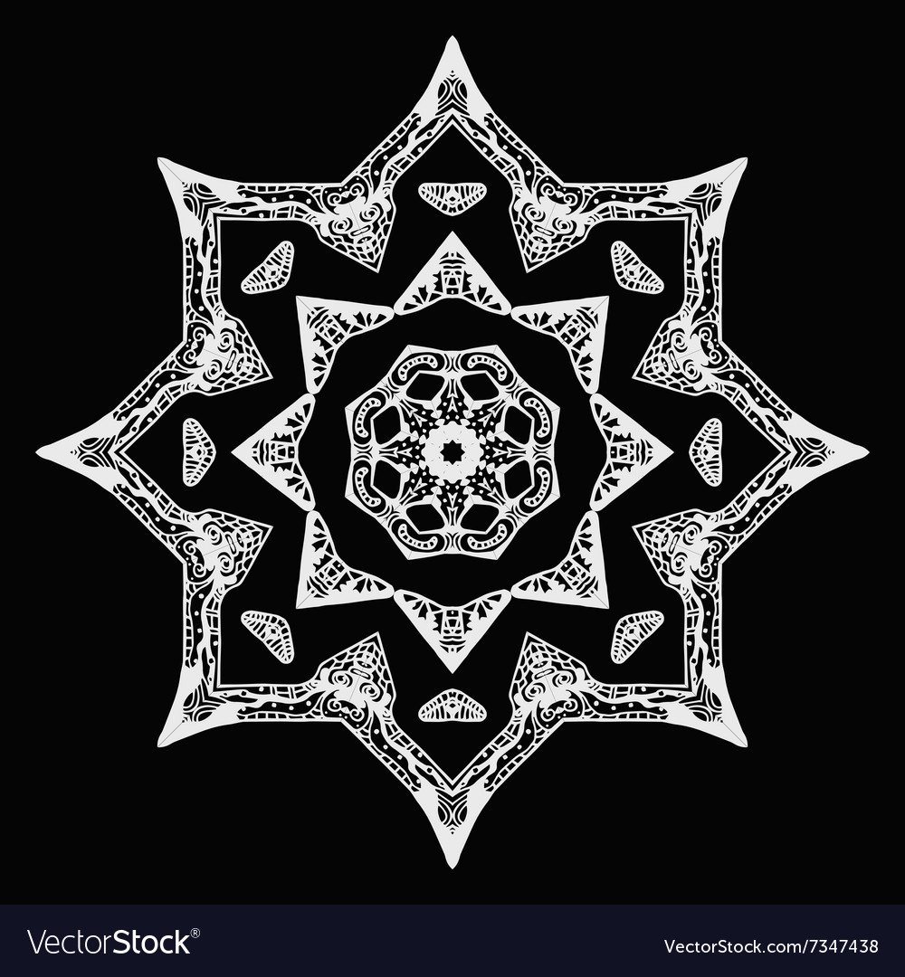 White star pattern with hand-drawn elements Vector Image