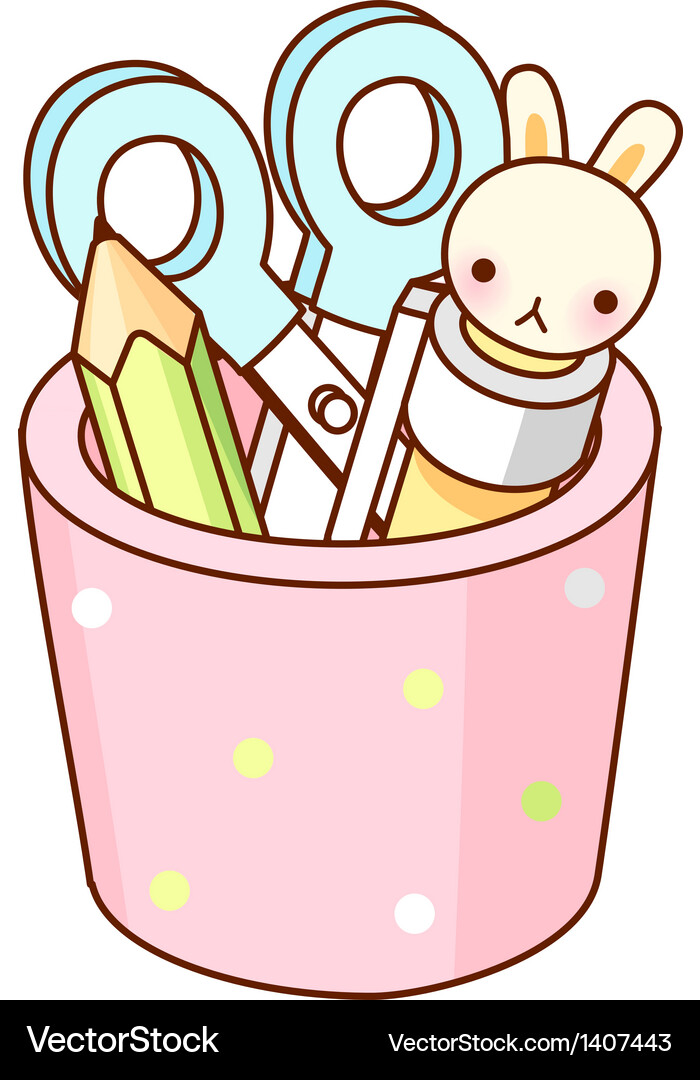 A view of pencil vase Royalty Free Vector Image