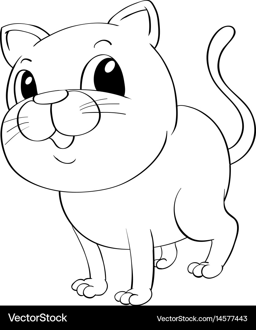 Animal outline for fat cat Royalty Free Vector Image
