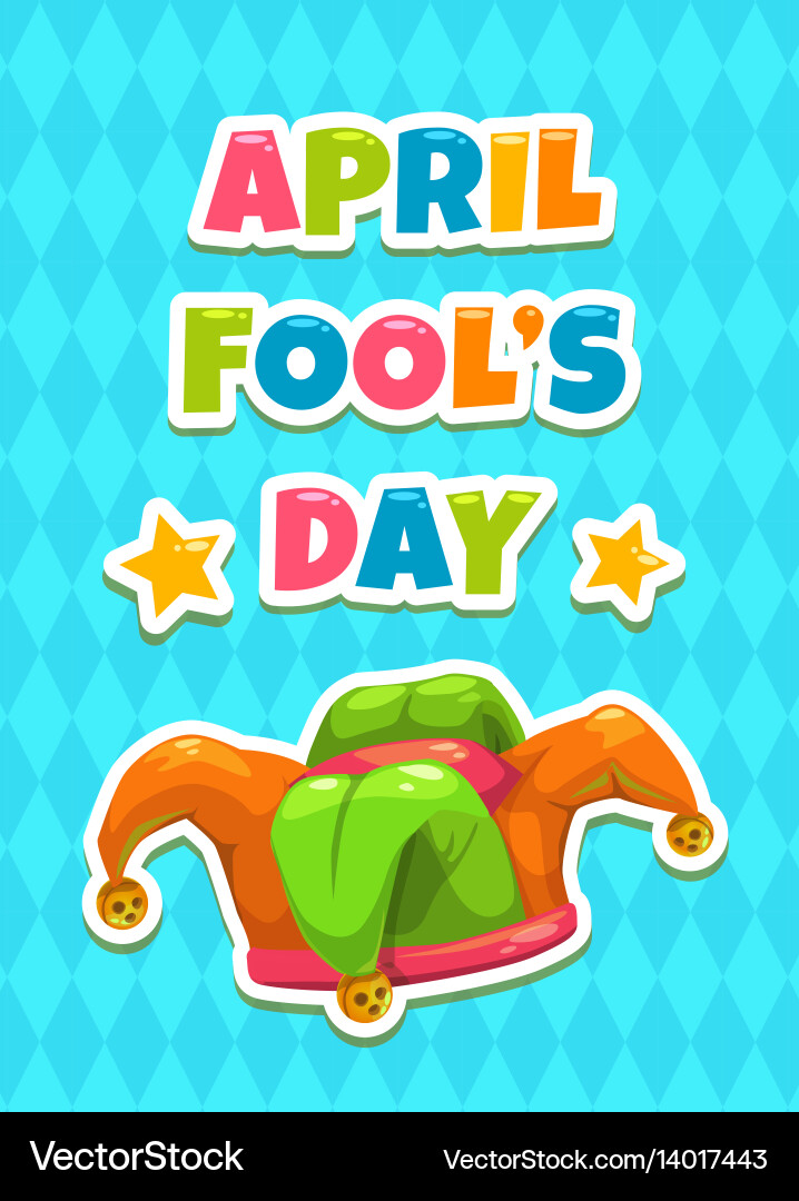 April fools day greeting card template Royalty Free Vector