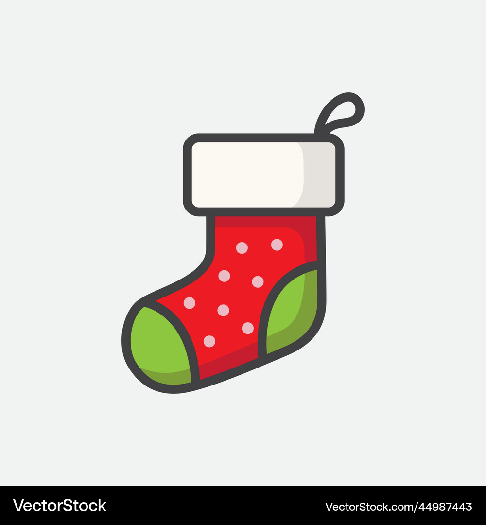Christmas sock icon Royalty Free Vector Image - VectorStock