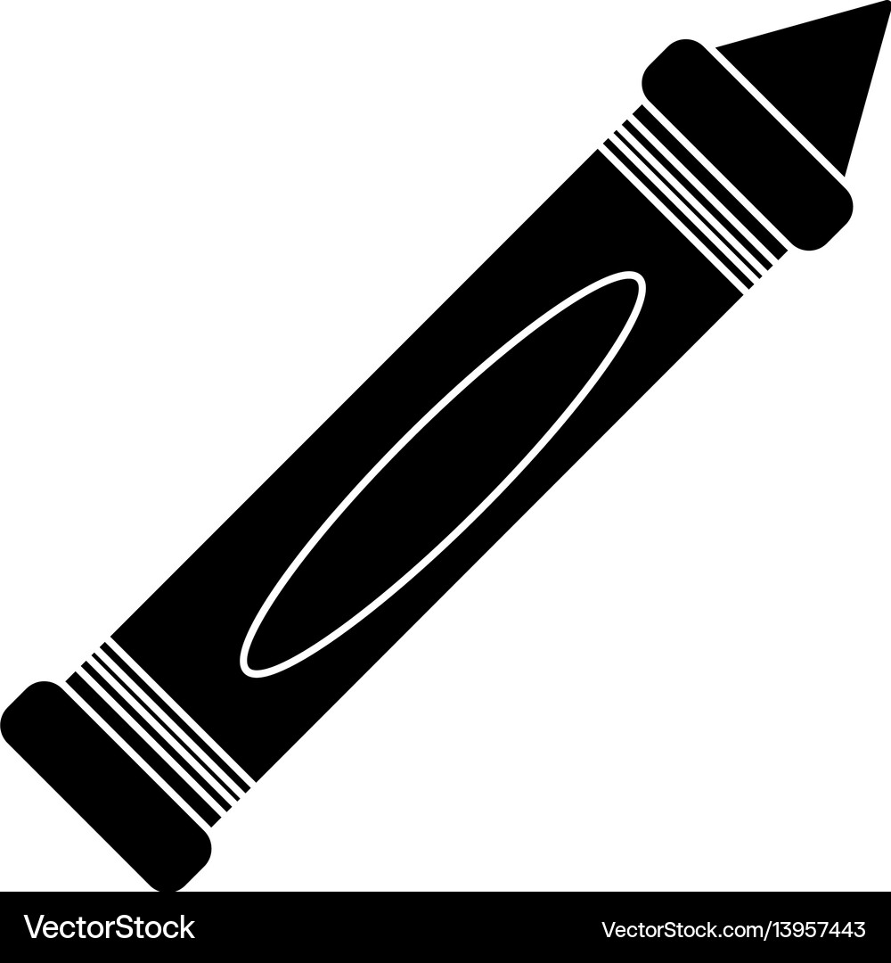 Crayon color school pictograph Royalty Free Vector Image