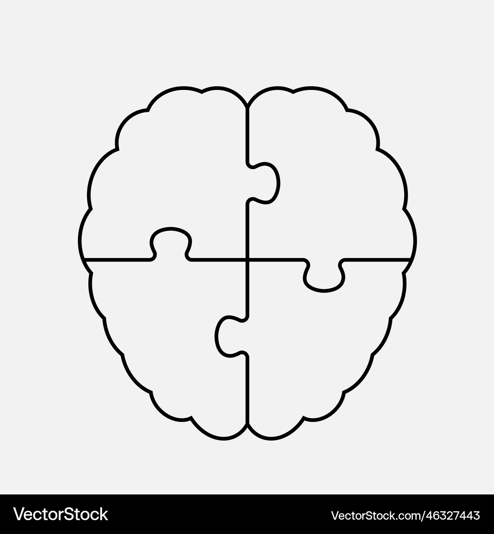 Diagram infographic for 4 steps brain puzzle Vector Image