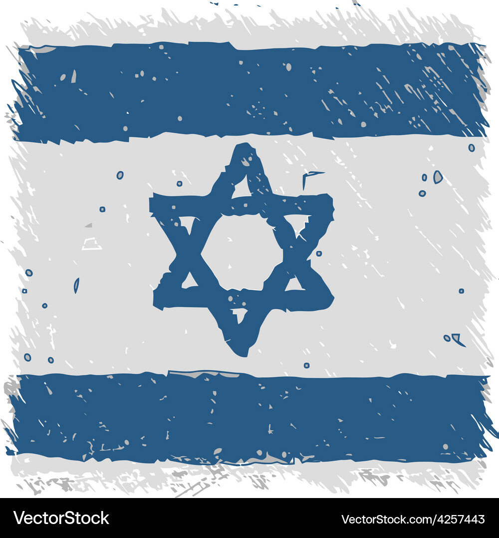 Flag of israel handmade square shape Royalty Free Vector