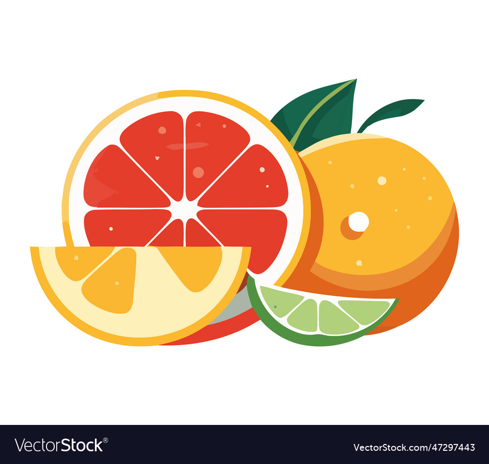 Fresh citrus slices ripe and juicy Royalty Free Vector Image