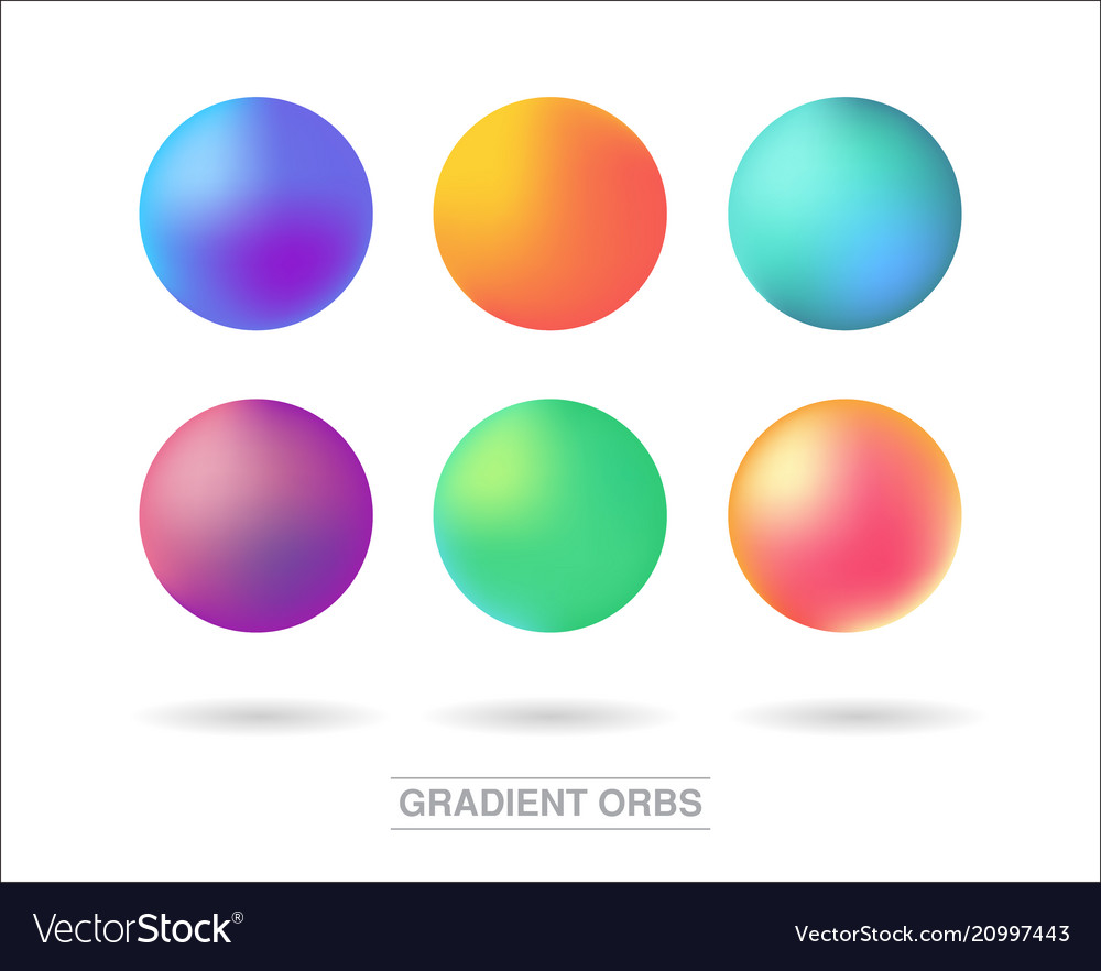 Gradient orbs set isolated on white background Vector Image