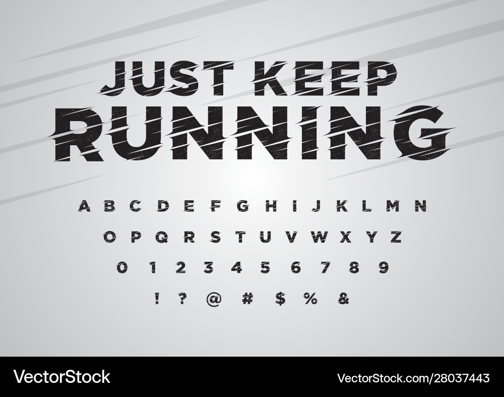 Grunge font black Royalty Free Vector Image - VectorStock