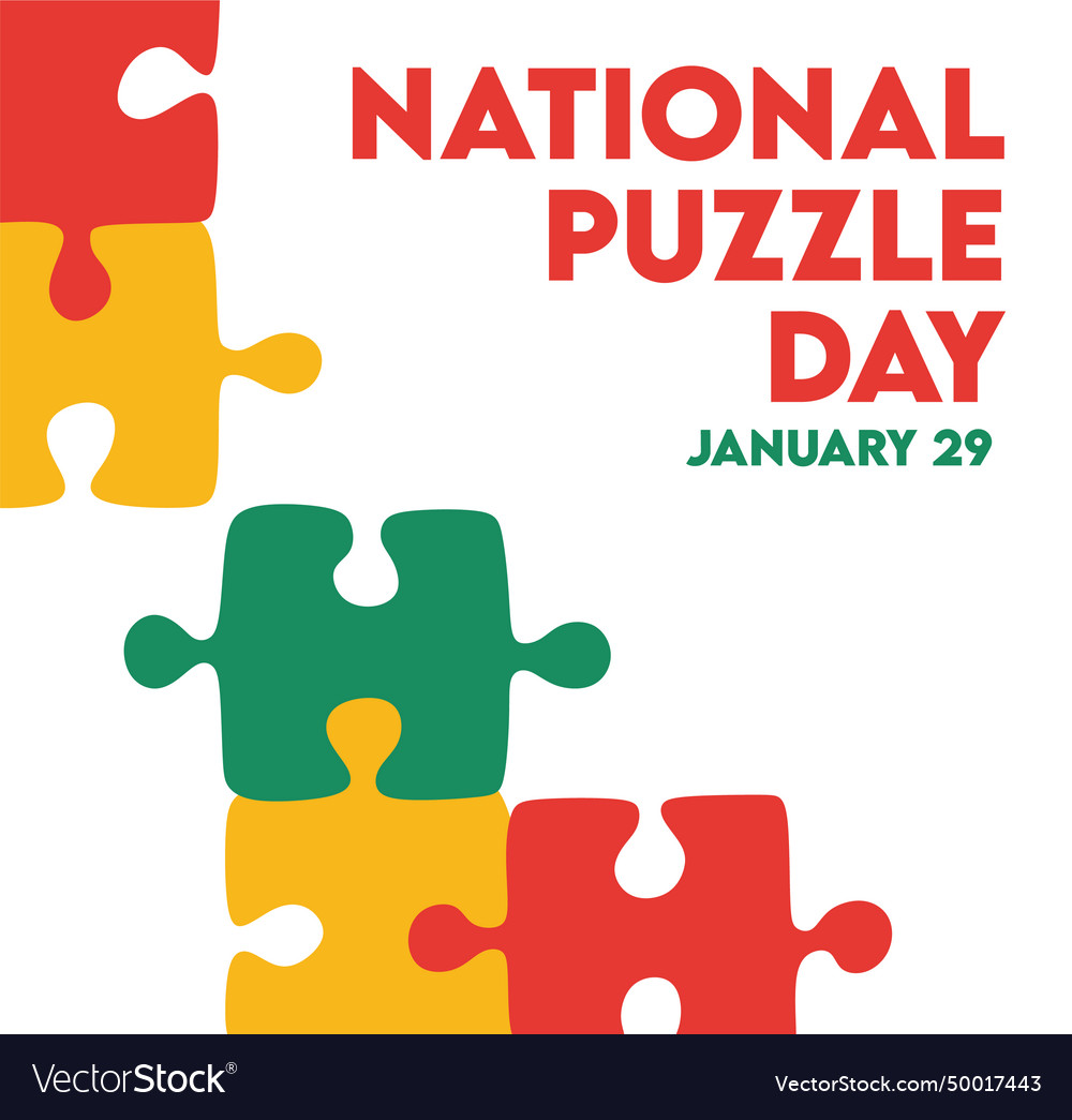 Happy national puzzle day january 29 Royalty Free Vector