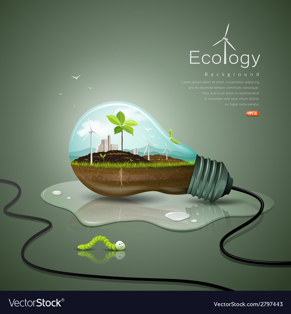 Light bulb ecology concept design background Vector Image